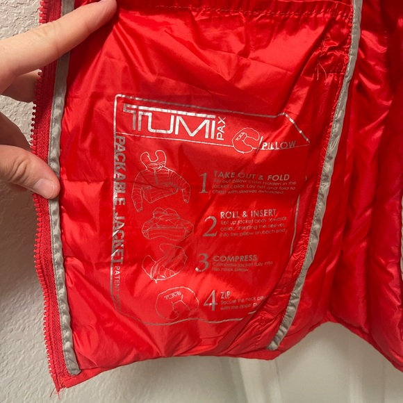 Tumi | Jackets & Coats | Tumi Red Packable Puffer Jacket | Poshmark